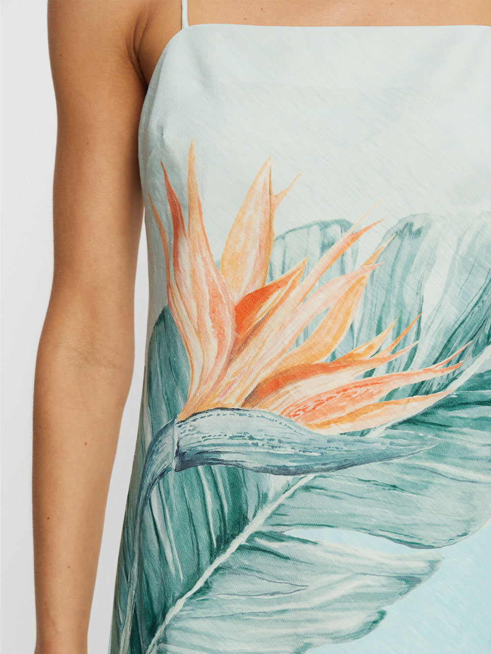 Cassia Mini Dress | Palm Printed Mini Dress - KIVARI