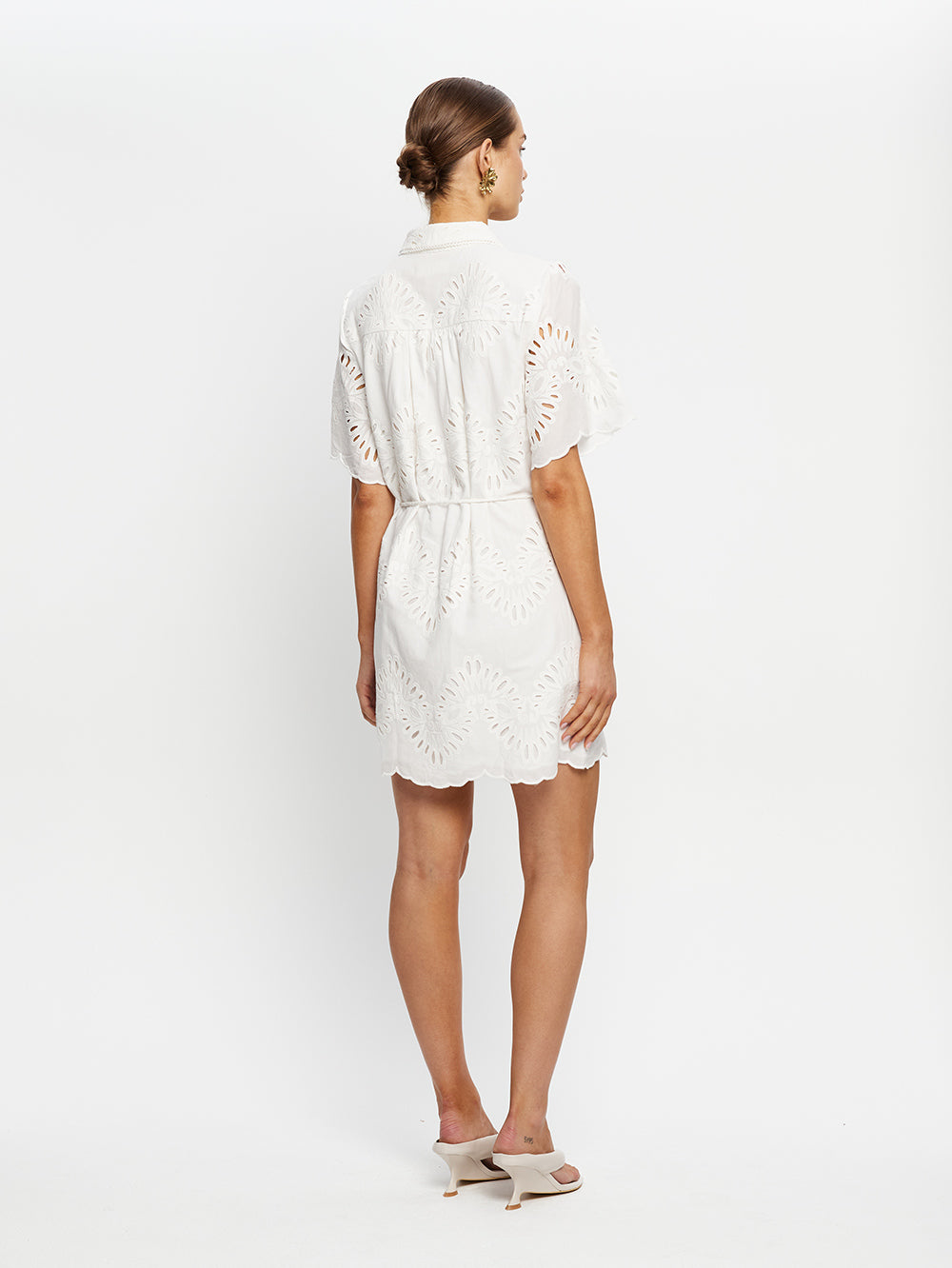Danielle Mini Shirt Dress | Mini Dress With Embroidery | KIVARI