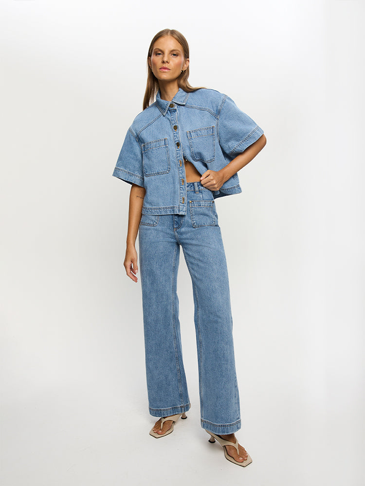 Dominique Denim Jean - Stone Wash | Light Blue Jean | KIVARI