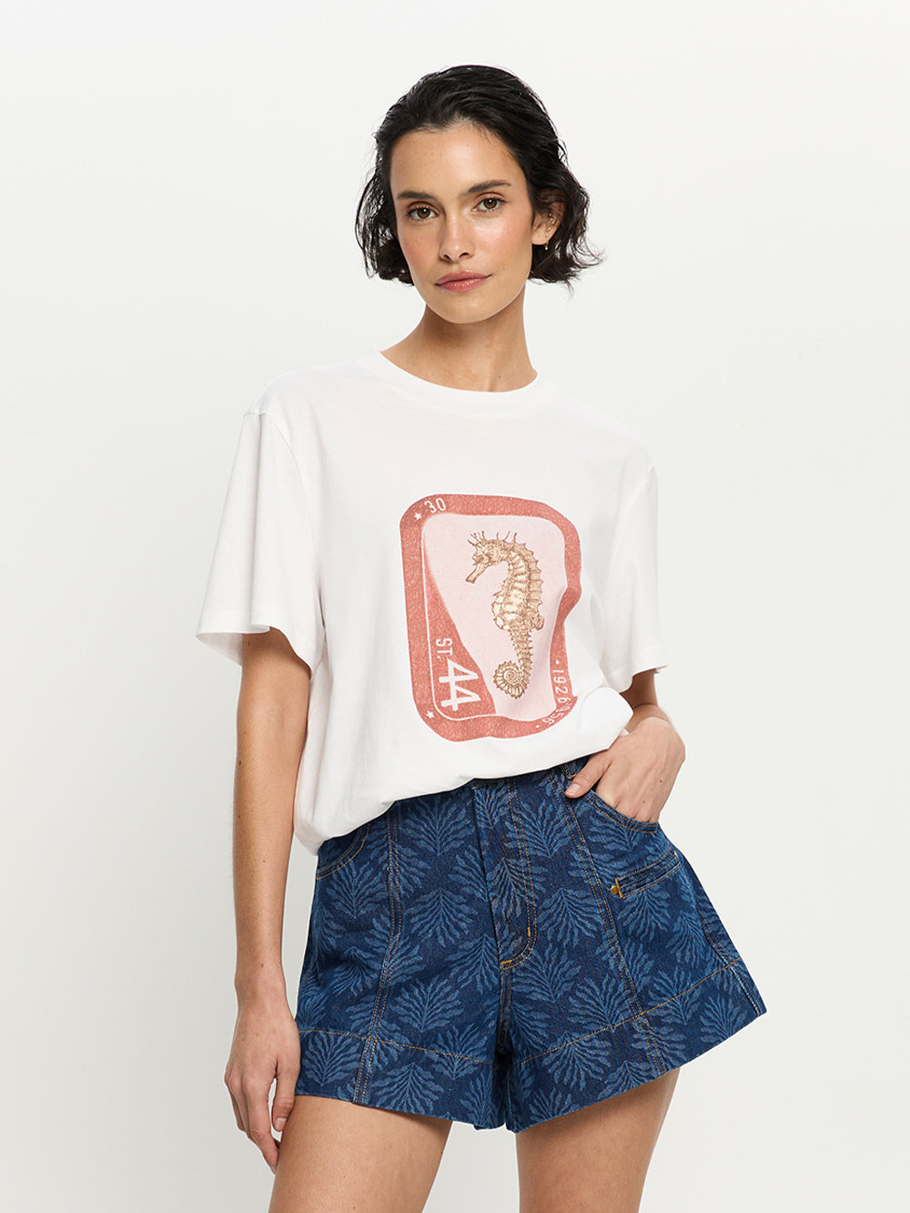 Sheldon Tee | Seahorse Printed T-shirt - KIVARI