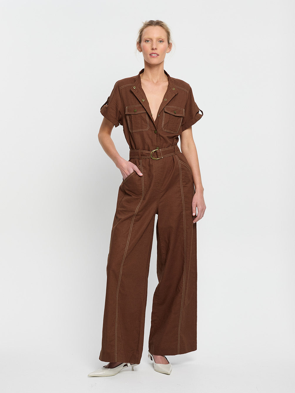 Ebony Jumpsuit - Chocolate | KIVARI