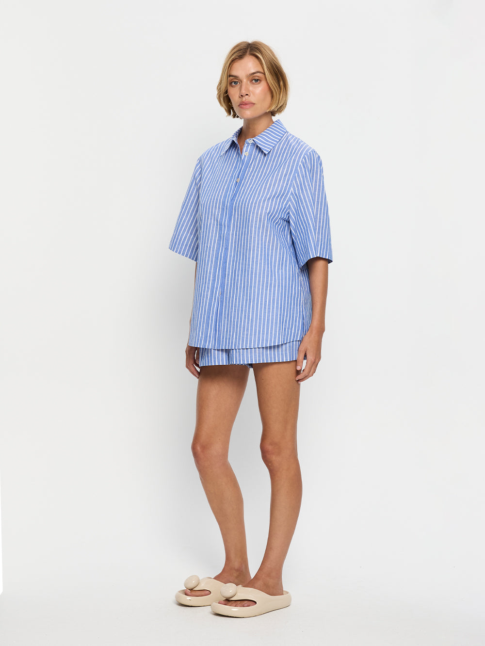 Elara Shirt - Blue Stripe – KIVARI