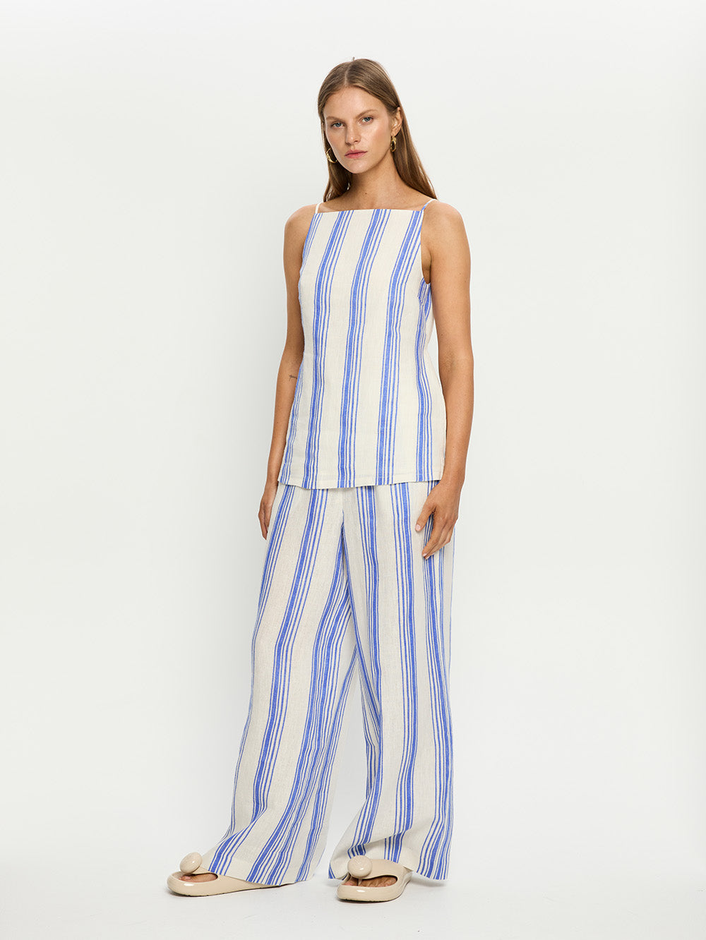 Isabelle Top | Blue Stripe Top | KIVARI