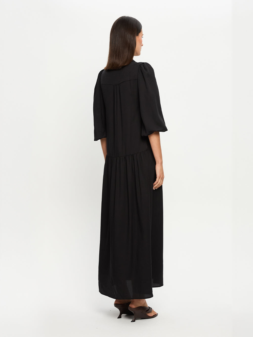 Justine Maxi Dress - Black | Black Shirt Maxi Dress – KIVARI