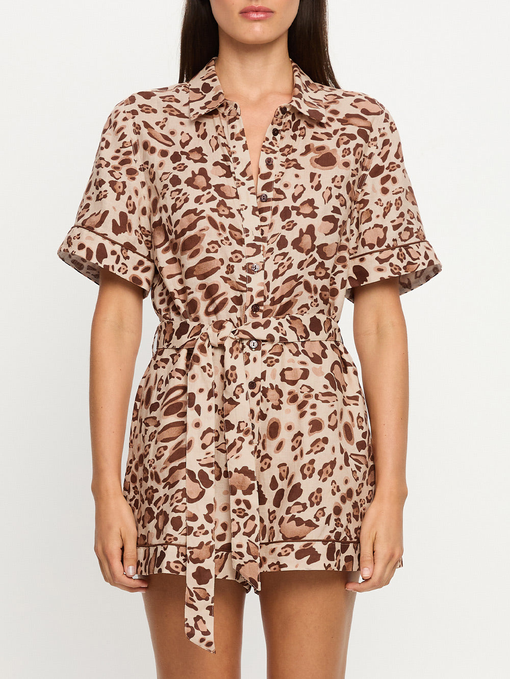 Paris Playsuit - Leopard | Leopard Print Playsuit | KIVARI