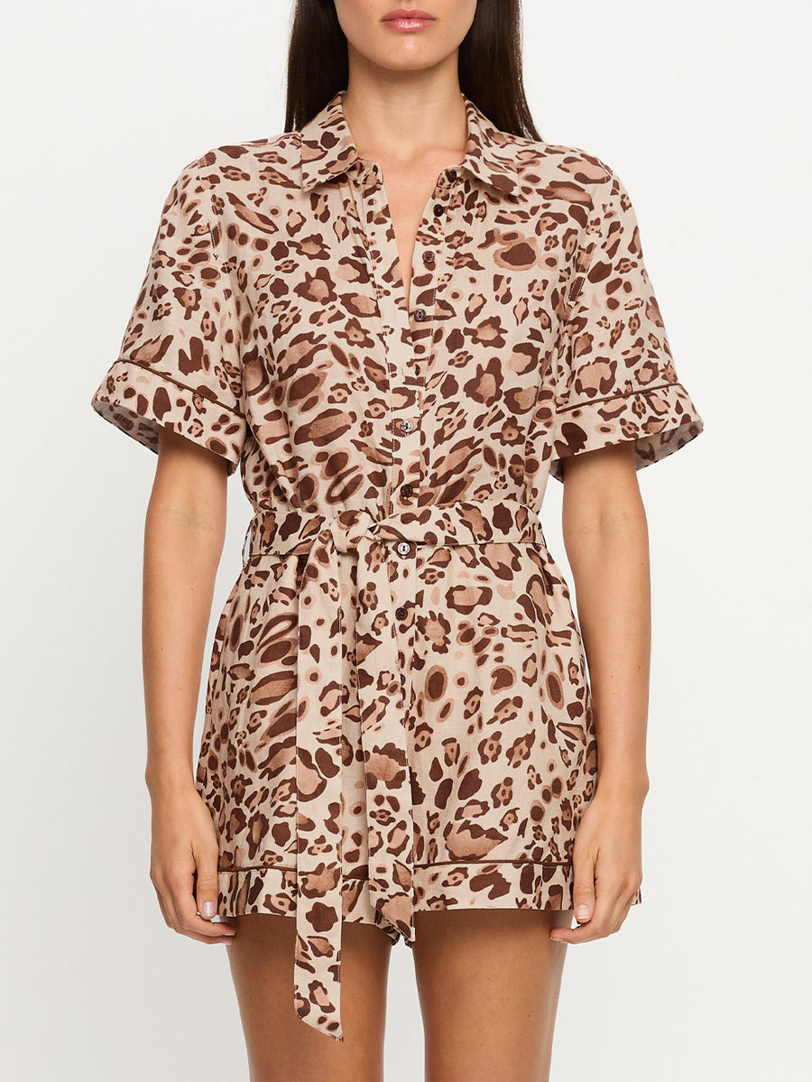 Paris Playsuit - Leopard | Leopard Print Playsuit | KIVARI