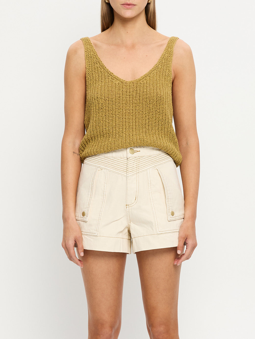 Lana Knit Cami - Khaki | KIVARI