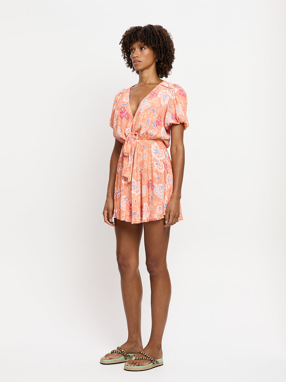 Rosa Tie Front Mini Dress | KIVARI