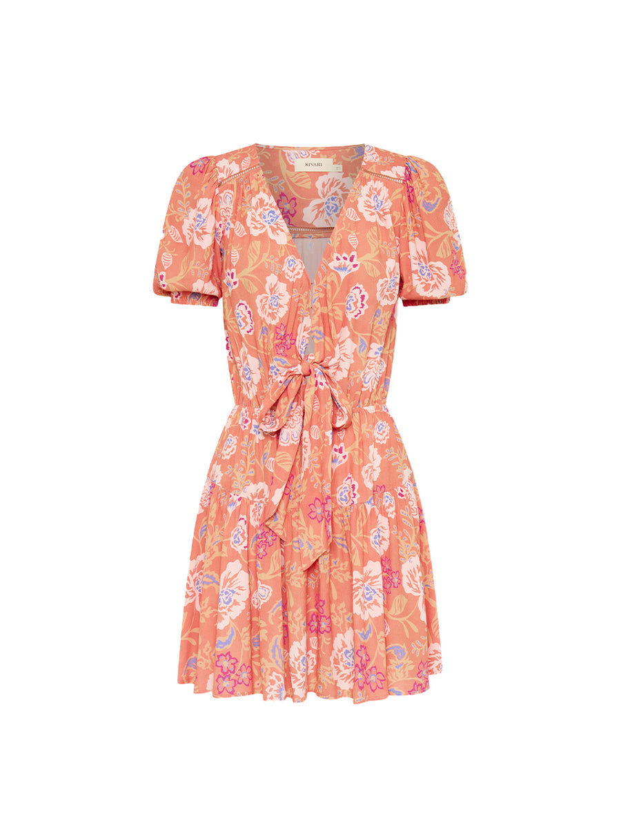 Rosa Tie Front Mini Dress | KIVARI